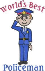 Worlds Best Policeman Embroidery Design | EmbroideryDesigns.com