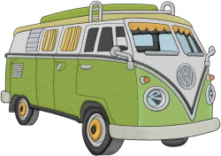 VW Bus Embroidery Design | EmbroideryDesigns.com
