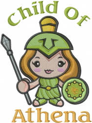 Goddess Child Of Athena Embroidery Design | EmbroideryDesigns.com