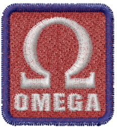 Greek Box Omega Embroidery Design | EmbroideryDesigns.com