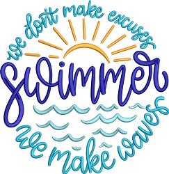 Swimmer Embroidery Design | EmbroideryDesigns.com
