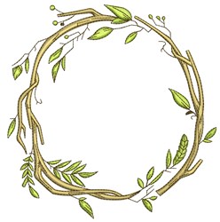 Tree Branch Wreath Embroidery Design | EmbroideryDesigns.com