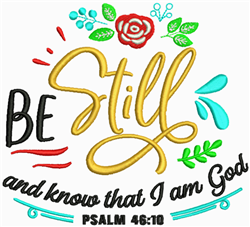 Be Still Embroidery Design | EmbroideryDesigns.com