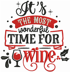 Wonderful Time For Wine Embroidery Design | EmbroideryDesigns.com