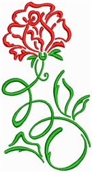 Rose Outline Embroidery Design | EmbroideryDesigns.com