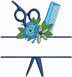 Barber Split Embroidery Design | EmbroideryDesigns.com