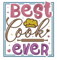 Best Cook Ever Embroidery Design | EmbroideryDesigns.com