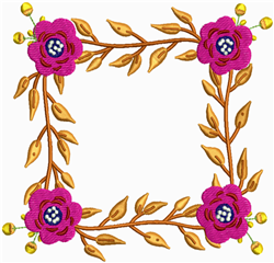 Flower Frame Embroidery Design | EmbroideryDesigns.com