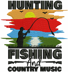 Hunting Fishing Embroidery Design | EmbroideryDesigns.com