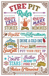 Fire Pit Rules Embroidery Design | EmbroideryDesigns.com