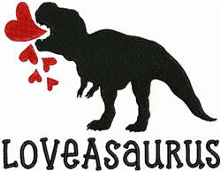 Loveasaurus Embroidery Design | EmbroideryDesigns.com