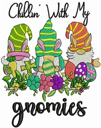 Chillin With Gnomies Embroidery Design | EmbroideryDesigns.com