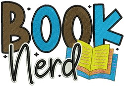 Book Nerd Embroidery Design | EmbroideryDesigns.com