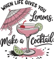 Make A Cocktail Embroidery Design | EmbroideryDesigns.com
