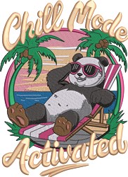 Panda Chillax Embroidery Design | EmbroideryDesigns.com