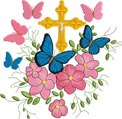 Butterfly Cross Embroidery Design | EmbroideryDesigns.com