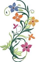 Floral Vines Embroidery Design | EmbroideryDesigns.com