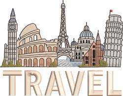 Travel Embroidery Design | EmbroideryDesigns.com