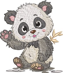 Panda Bear Embroidery Design | EmbroideryDesigns.com