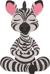 Yoga Zebra Embroidery Design | EmbroideryDesigns.com
