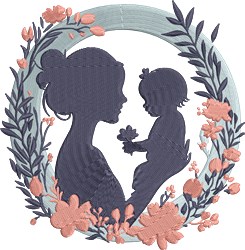 Floral Mother Embroidery Design | EmbroideryDesigns.com