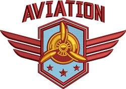 Aviation Wings Embroidery Design | EmbroideryDesigns.com