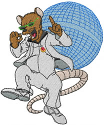 DISCO RAT Embroidery Design | EmbroideryDesigns.com
