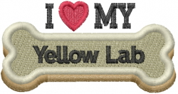 I Love My Yellow Lab Embroidery Design | EmbroideryDesigns.com