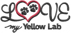 Love My Yellow Lab Embroidery Design | EmbroideryDesigns.com
