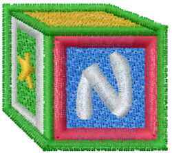 N Baby Block Embroidery Design | EmbroideryDesigns.com