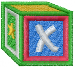 X Baby Block Embroidery Design | EmbroideryDesigns.com
