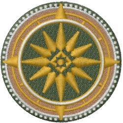 Compass Rose Circle Embroidery Design | EmbroideryDesigns.com