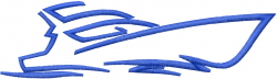 Large SpeedBoat Embroidery Design | EmbroideryDesigns.com