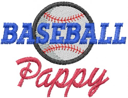 Baseball Pappy Embroidery Design | EmbroideryDesigns.com