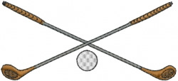 CROSSED CLUBS Embroidery Design | EmbroideryDesigns.com