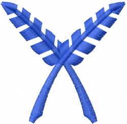 Masonic Crossed Feathers Embroidery Design | EmbroideryDesigns.com