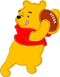 Football Pooh Applique Embroidery Design | EmbroideryDesigns.com