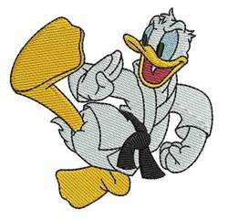 Donald Duck Karate Embroidery Design | EmbroideryDesigns.com