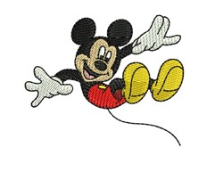 Mickey Mouse Falling Embroidery Design | EmbroideryDesigns.com