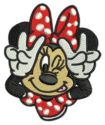 Minnie Mouse Peace Out Embroidery Design | EmbroideryDesigns.com