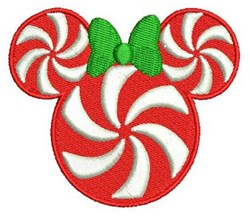 Minnie Mouse Peppermint Embroidery Design | EmbroideryDesigns.com