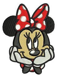 Minnie Mouse Thinking Embroidery Design | EmbroideryDesigns.com