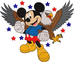 Mickey & Eagle Embroidery Design | EmbroideryDesigns.com
