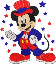Mickey & Stars Embroidery Design | EmbroideryDesigns.com