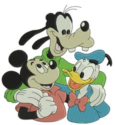 Goofy Mickey Donald Embroidery Design | EmbroideryDesigns.com