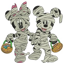 Mummy Mickey & Minnie Embroidery Design | EmbroideryDesigns.com