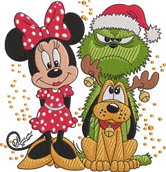 Minnie Grinch & Pluto Embroidery Design | EmbroideryDesigns.com