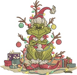 Grinch's Tree Embroidery Design | EmbroideryDesigns.com