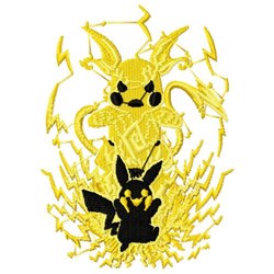 Pikachu Transform Embroidery Design | EmbroideryDesigns.com