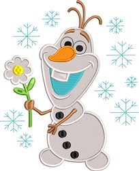 Olaf & Flower Embroidery Design | EmbroideryDesigns.com
